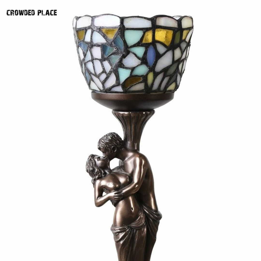 Art Nouveau Stylized Table Lamp, Lamp With Lovers Figure, Sculpture ...