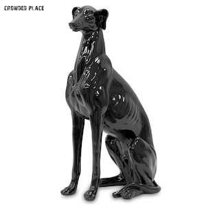 Black Dog Statue Unique Greyhound Decor Handmade Dog - Etsy