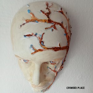 Plaster Mask for the Wall 9.25", Men Face Wall Art, Face Mask Wall ...