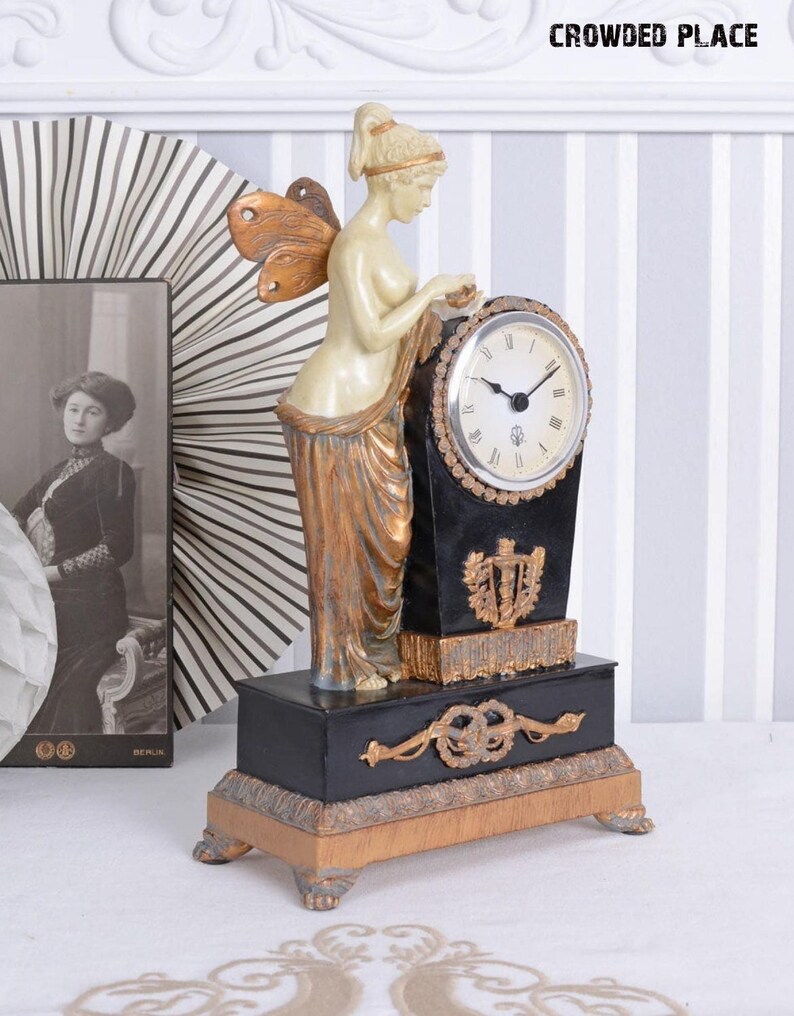 Empire Style Mantel Clock With Elf Figure: Antique Table Clock - Etsy