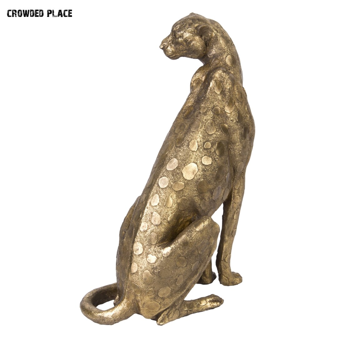 Big Cheetah Figurine, Animal Statue, Cheetah Sculpture, Animal Decor ...