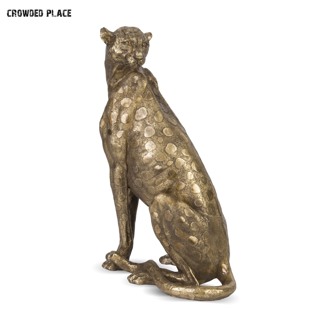 Big Cheetah Figurine, Animal Statue, Cheetah Sculpture, Animal Decor ...