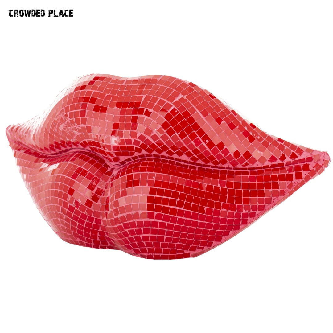 Red Mosaic Lips Sculpture: Extravagant Home Decor Object - Etsy