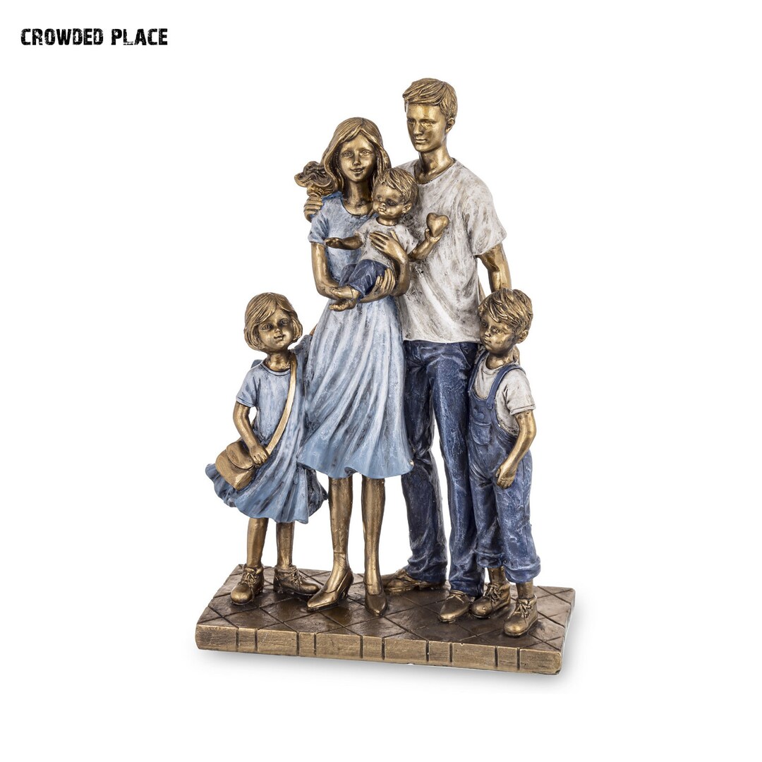 Family Figurine: Polyresin Sculpture With Three Children - Etsy