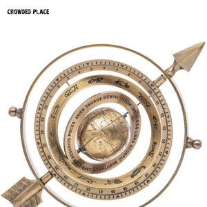 Metal Armillary Sphere With Arrow, Gold Nautical Maritime Astrolabe ...