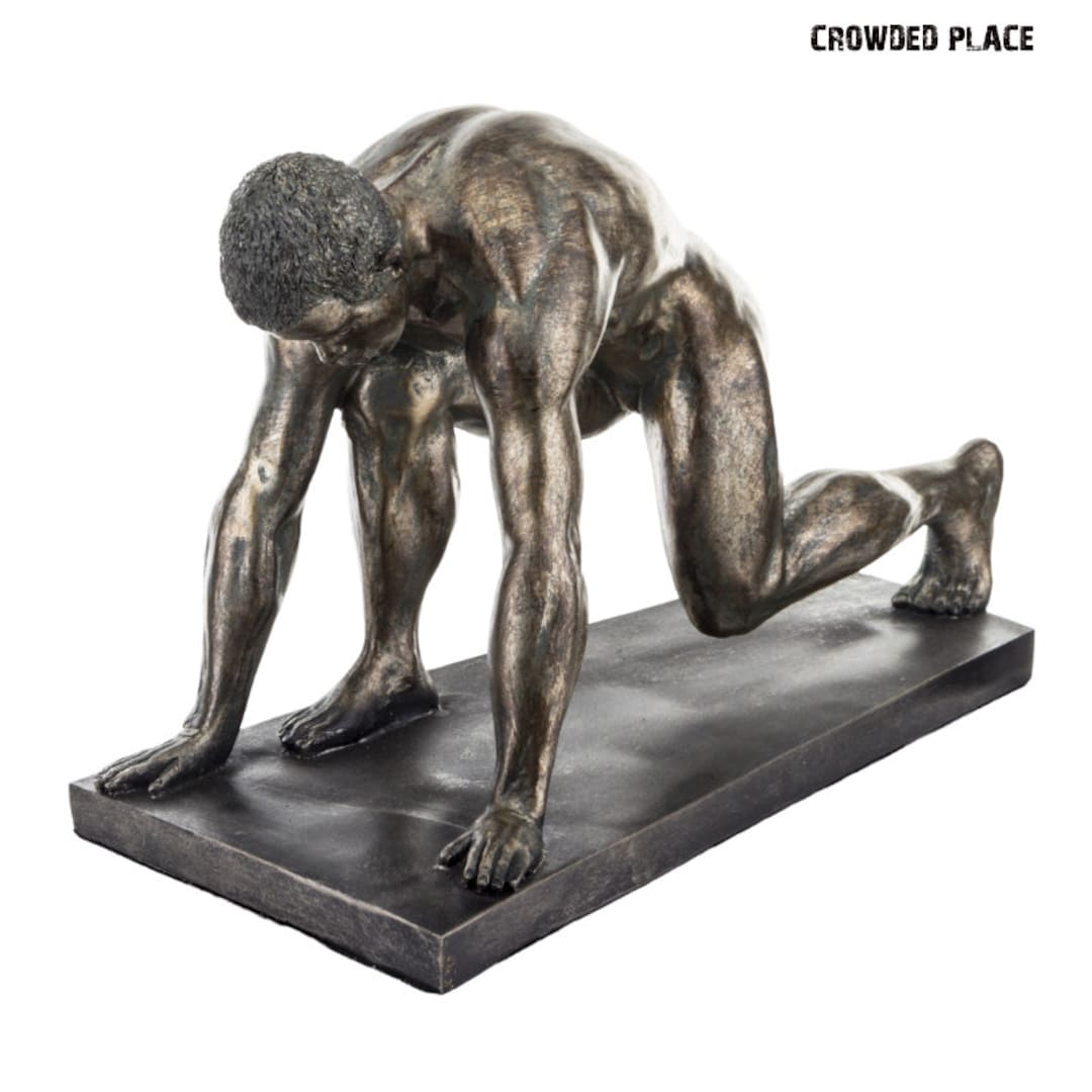 13 Black Gold Athlete Sprinter, Sculpture Runner, Marathon Running Home ...