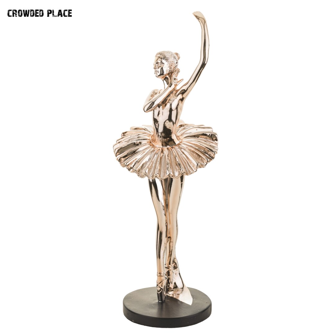 Gold Ballerina Figurine Home Decor 12", Ballet Girl Statue Decoration ...