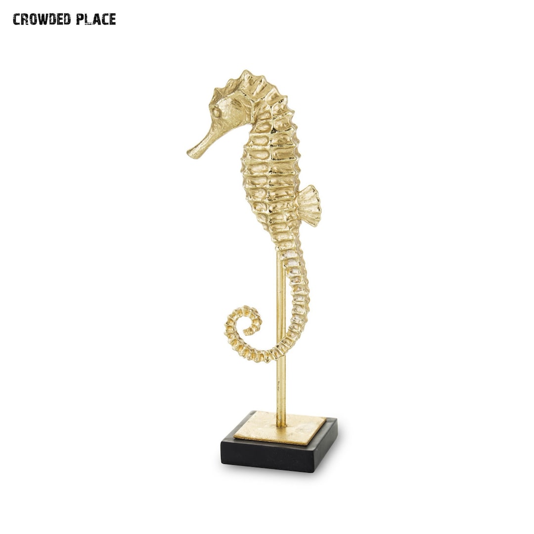 Gold Seahorse Sculpture Decor 12 Inch, Seahorse Figurine, Seahorse ...