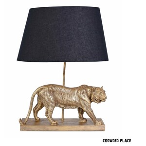 Lamp With a Golden Tiger in a Glamor Style, Exclusive Table Lamp, an ...