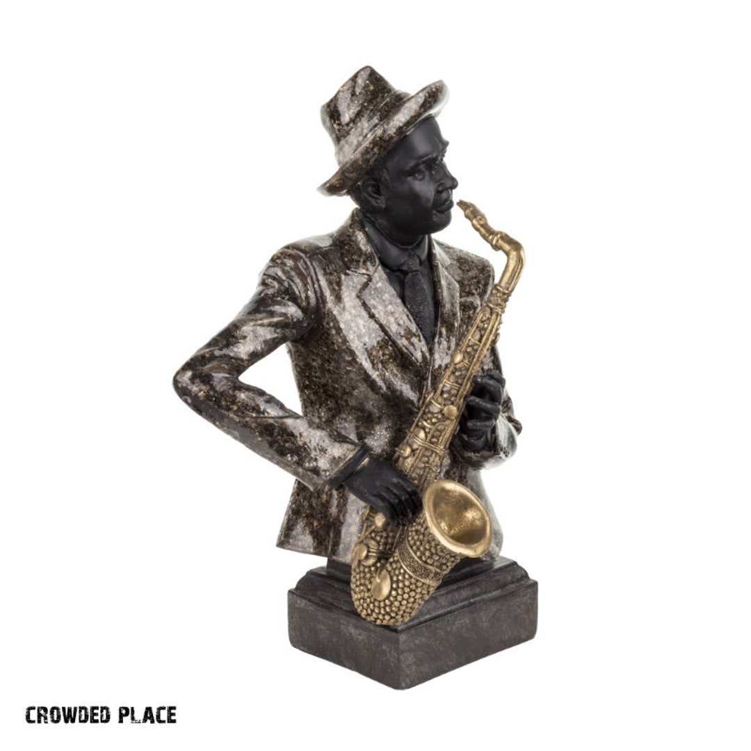 14 Saxophone Musician Statute, Sax Player Sculpture, Jazz Band Statue ...