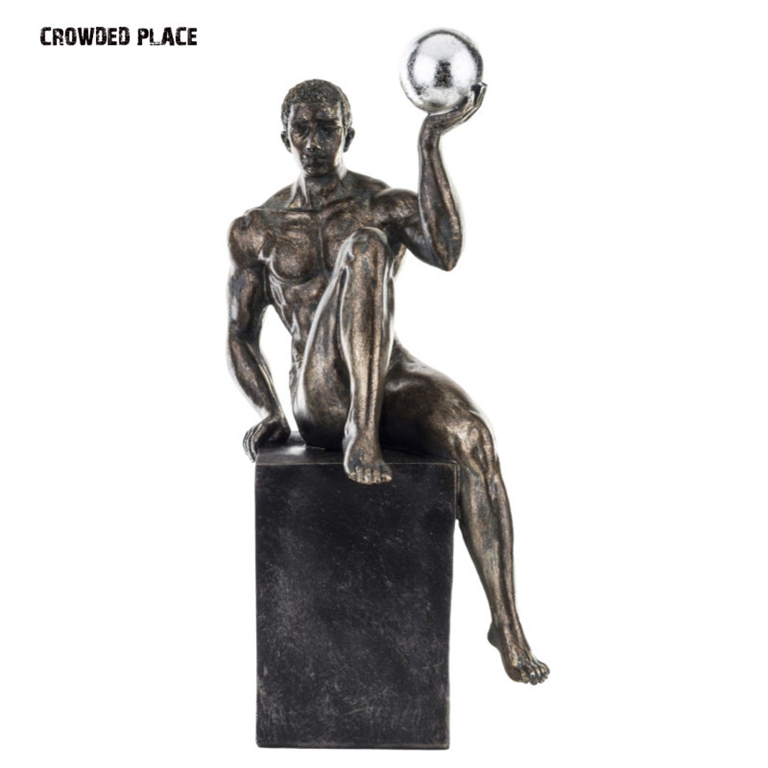 12 Black Gold Athlete Statue, Sculpture Figurine, Bodybuilder Statue ...