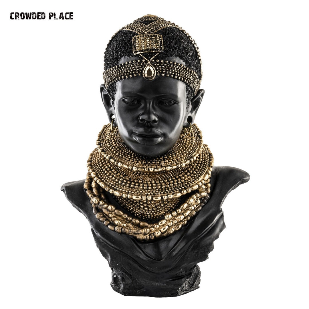 African Woman Sculpture Bust Tabletop Bust Decor Woman - Etsy