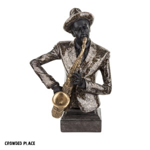 14 Saxophone Musician Statute, Sax Player Sculpture, Jazz Band Statue ...