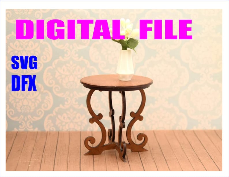 SVG Digital File Miniature Table Scale 1:12, Laser Template, Cricut ...