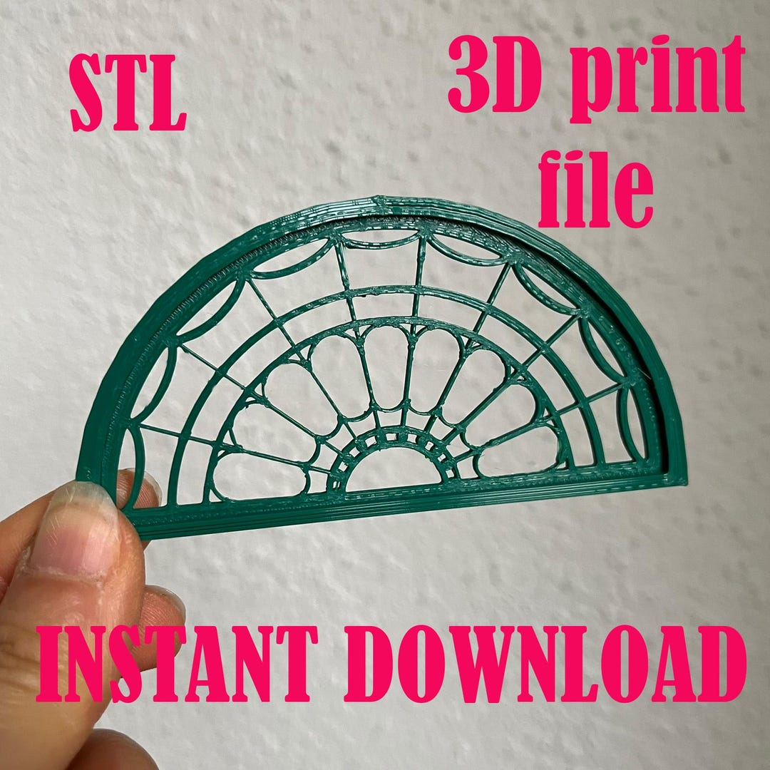 Victorian Transom Window STL File, Dollhouse Architecture 3D Print ...