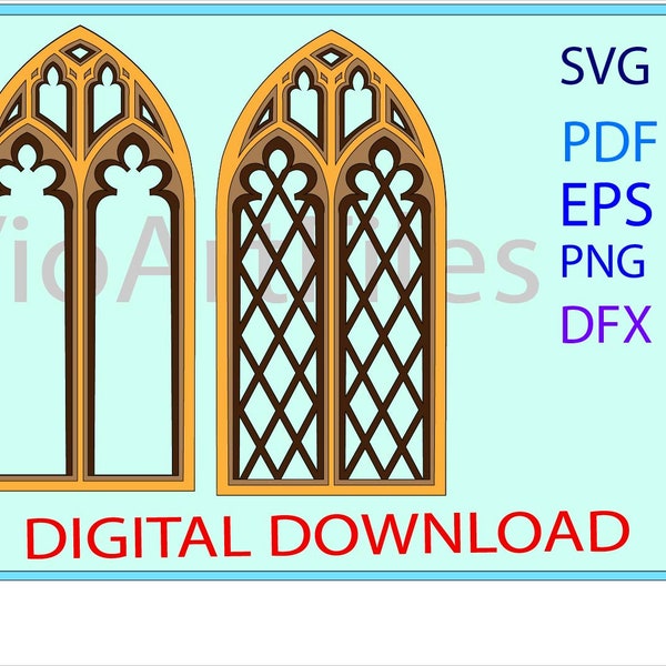 Laser Cut Files Gothic Window - Etsy