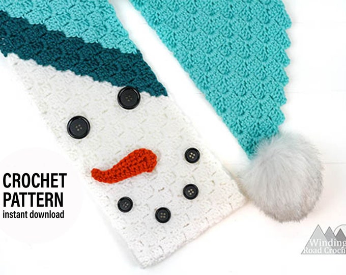 Crochet Pattern for Long Snowman Scarf - Etsy