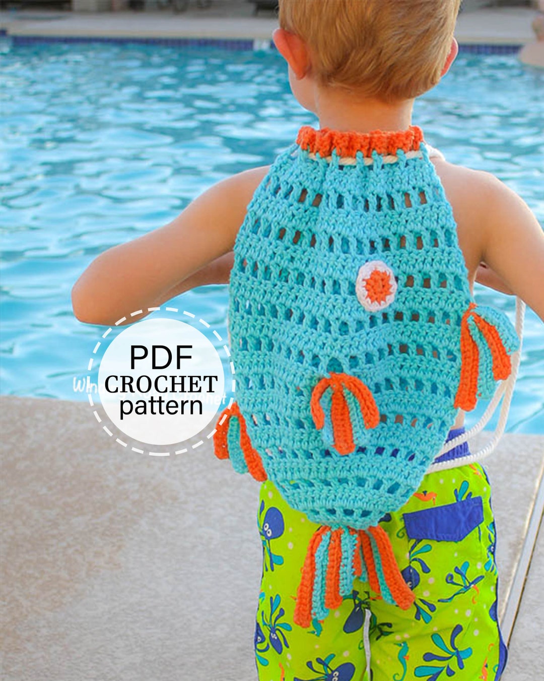 CROCHET PATTERN X Crochet Fish Bag Pattern, Crochet Fish Backpack ...