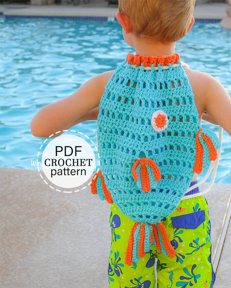 CROCHET PATTERN X Crochet Fish Bag Pattern, Crochet Fish Backpack ...