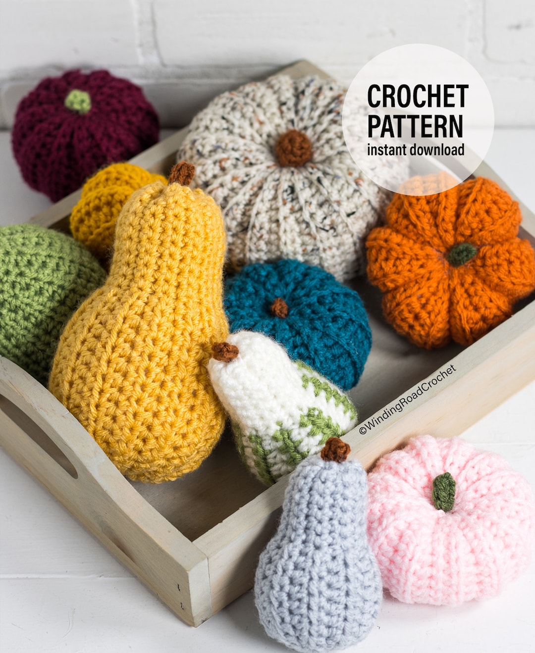 CROCHET PATTERN X Crochet Pumpkins and Gourds Pattern, English PDF ...
