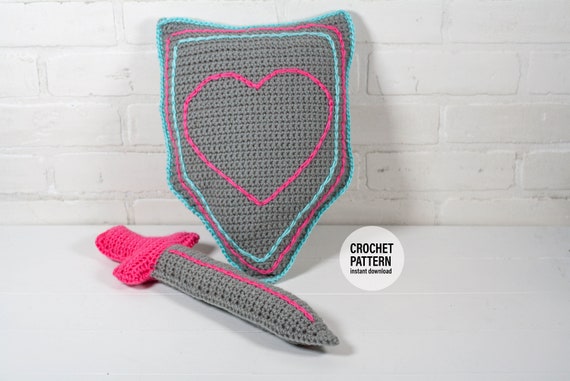 Crochet Sword and Shield Pattern Crochet Pillow Pattern - Etsy
