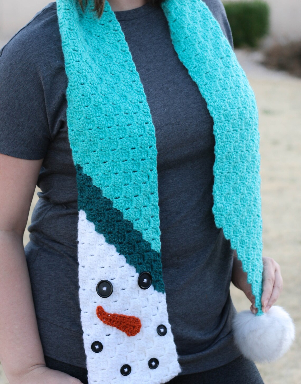 CROCHET PATTERN X C2C Snowman Scarf X English PDF Pattern Only - Etsy