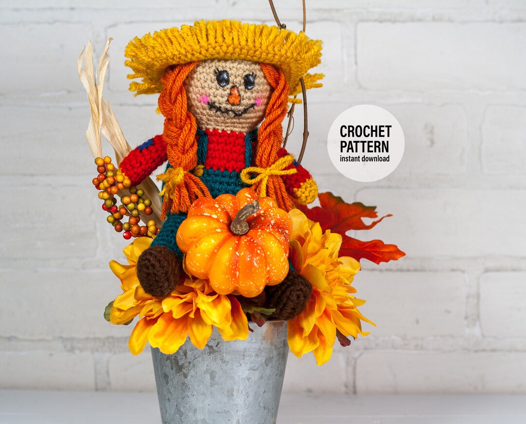 CROCHET Pattern X Cute Scarecrow Doll, English PDF Download, Fall Decor ...