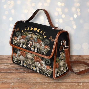 Witch Canvas Satchel Bag, Faecore Goblincore Witchcore Cross Body Bag ...