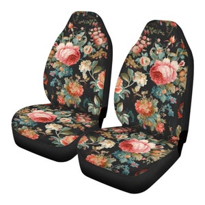 Cottagecore Rose Chintz Seat Covers, Floral Car Seat Covers, Roses Car ...