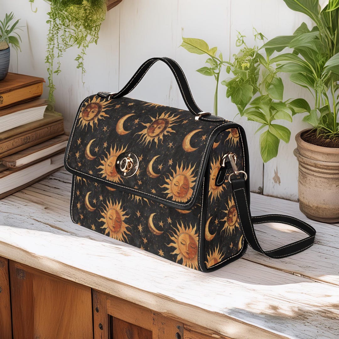 Whimsigoth Sun Moon Satchel Bag – Celestial Gothic Purse With Retro ...