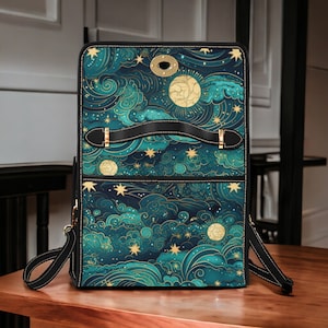 Boho Celestial Starry Night Sky and Moon Handbag, Boho Cottagecore ...
