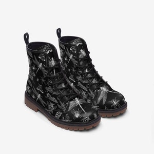 Vegan Combat Boots, Insects Nature Bugs Boots, Whimsigoth Naturecore ...