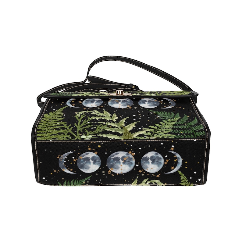 Boho Dark Forest Fern Moons Witchy Satchel & Wallet Set, Boho Crossbody ...