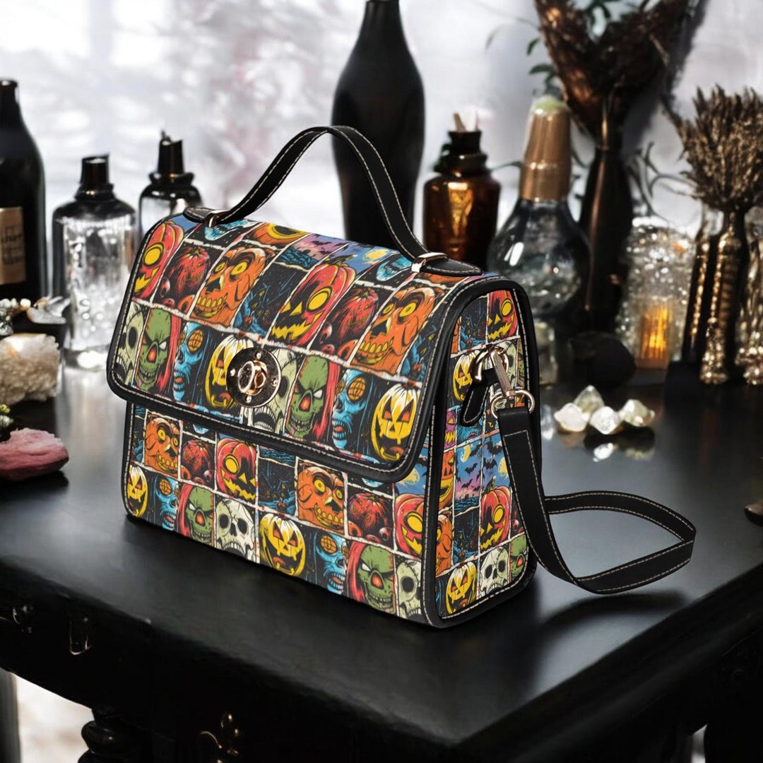 Halloween Theme Handbag, Horror Comics Cross Body Bag, Campy Horror ...