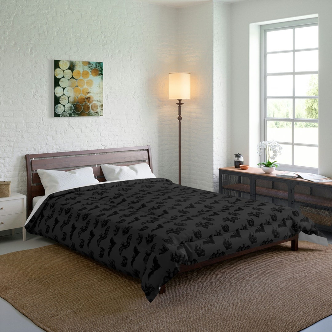 Gothic Bats Comforter Queen, Dark Cottagegoth Bedding, Whimsigoth ...