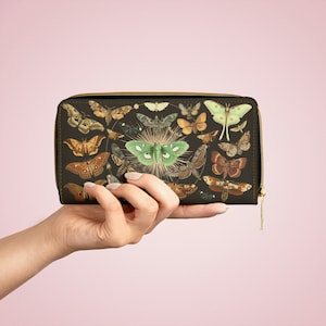 Fantasic Moths Wallet, Entomologist Moth Aesthetic, Forestcore Zipper ...