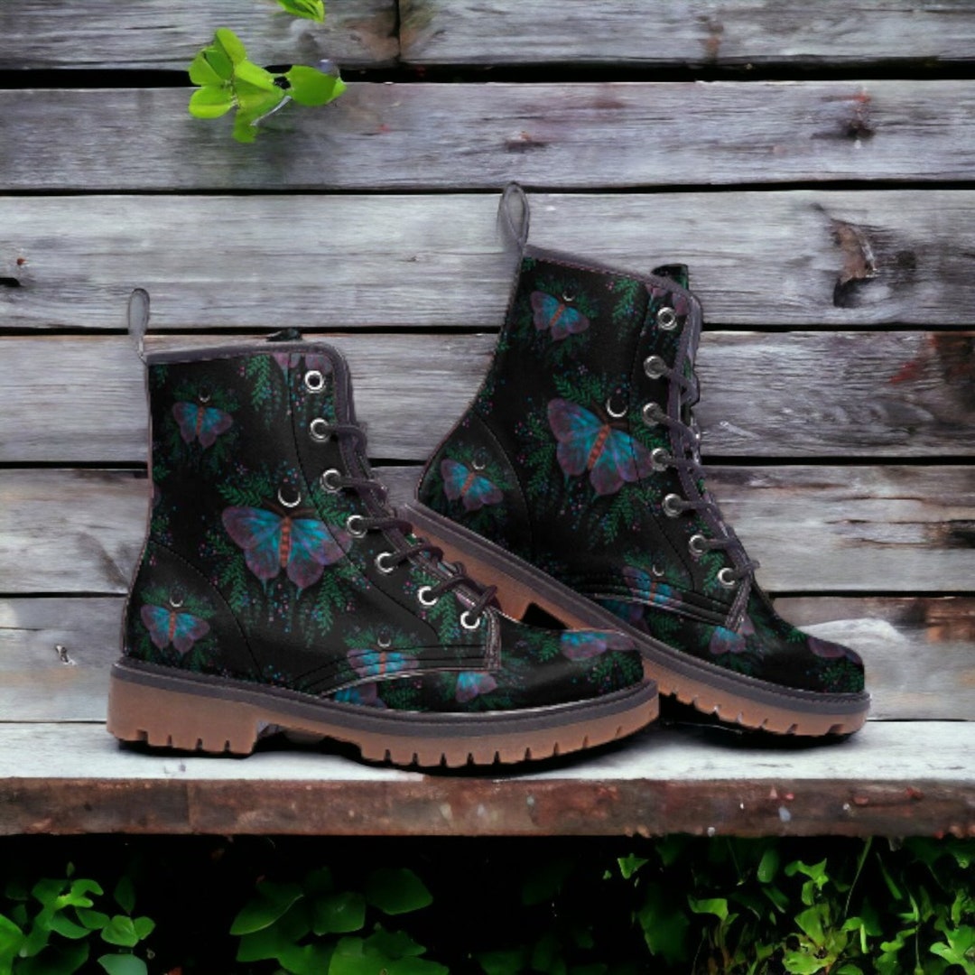 Dark Celestial Butterflies Boots, Whimsigoth Boots, Witchy Butterflies ...