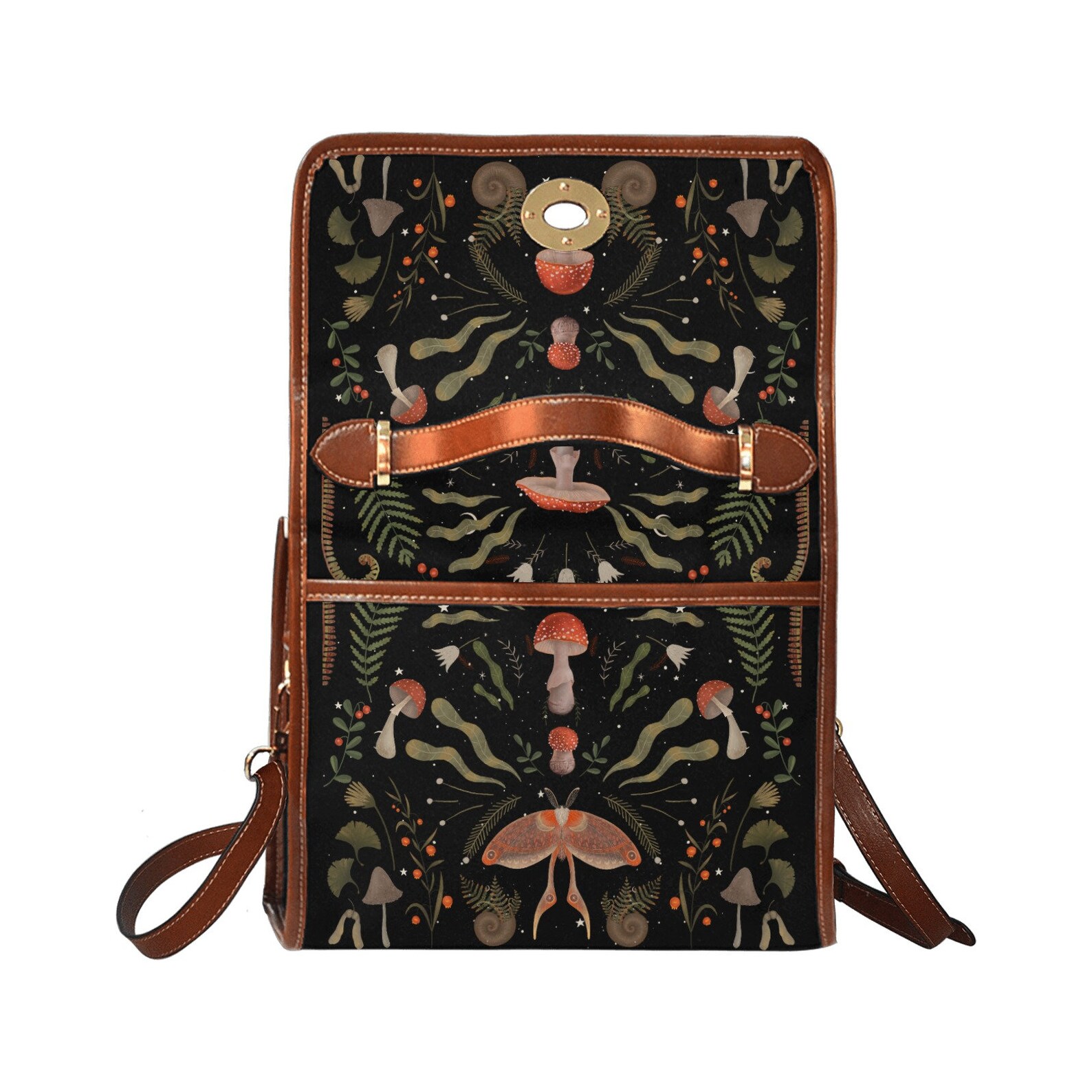 Mystical Dark Forest Satchel, Dark Cottagecore Cross-body Witch Satchel ...