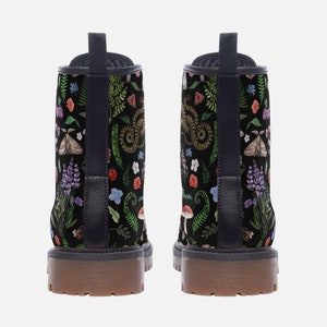 Forestcore Boots, Woodland Mushrooms Combat Boot, Vegan Combat Boots ...