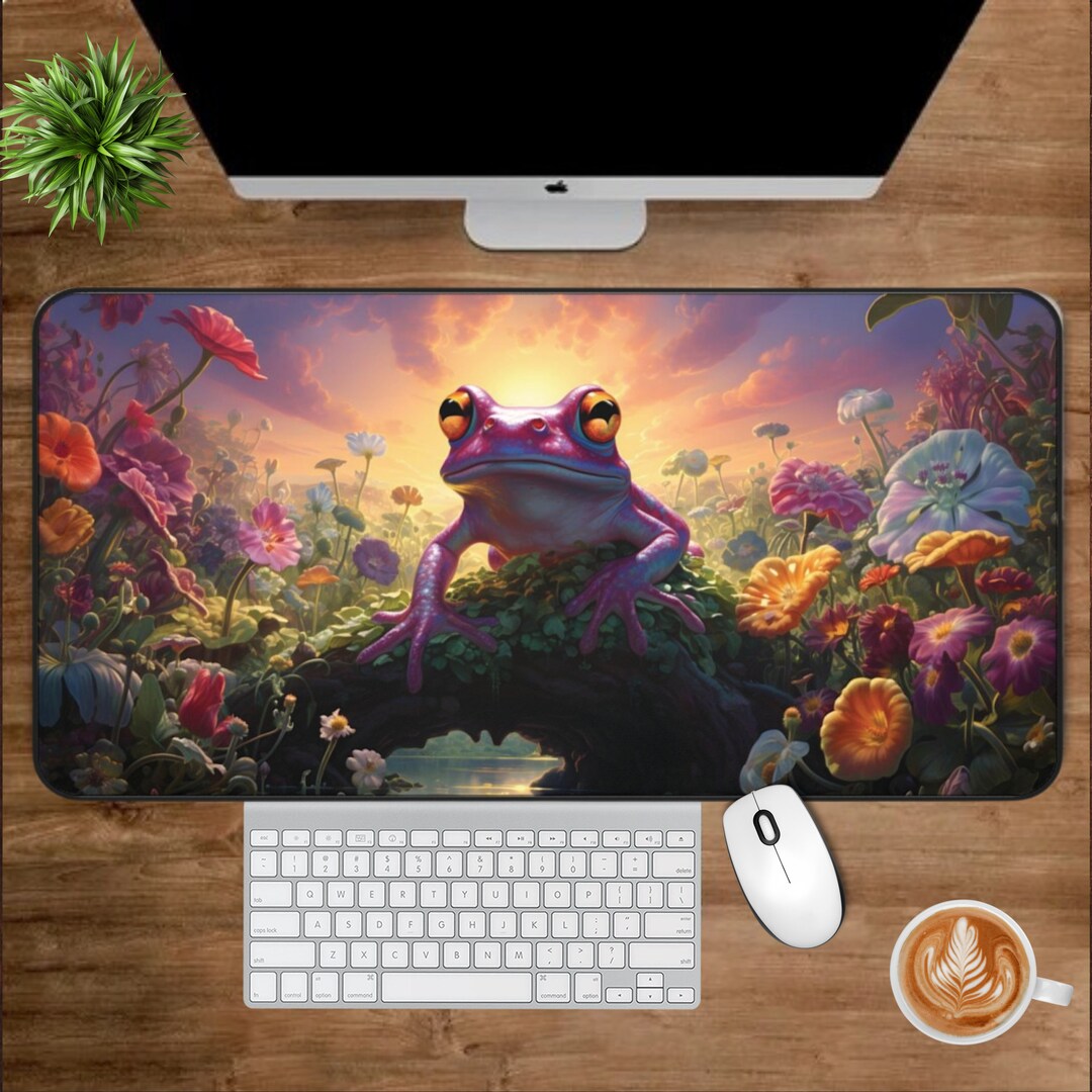 Magic Frog Desk Mat Mouse Pad, Fairy Frog Mouse Pad, Aesthetic Kawaii ...