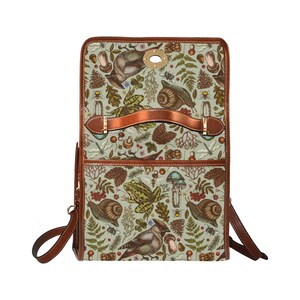Magic Forest Satchel Bag, Cottagecore Mushroom Frog Snail Purse, Canvas ...