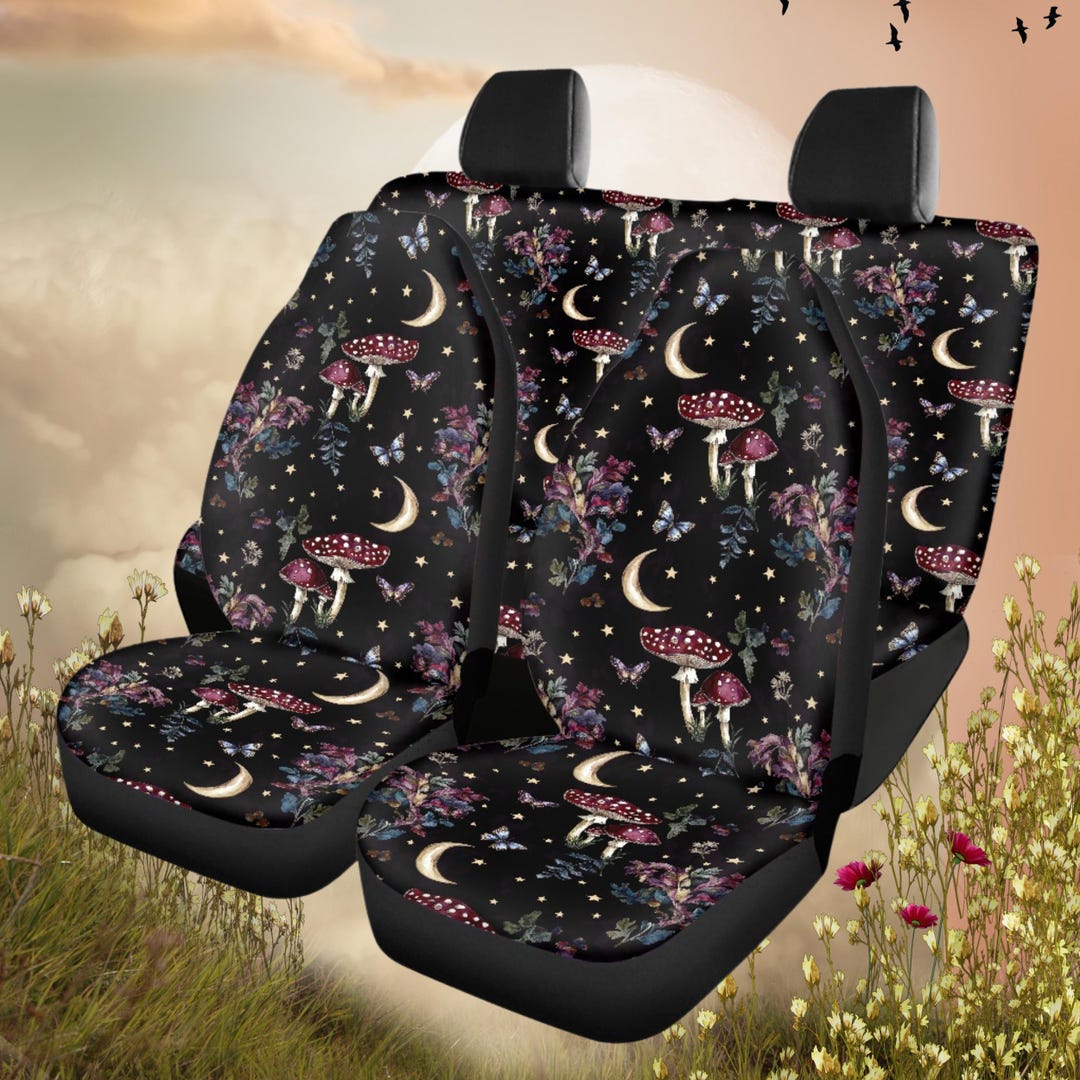 Witchy Moons Mushrooms Set, Thick Water Resistant Car Seat Covers ...