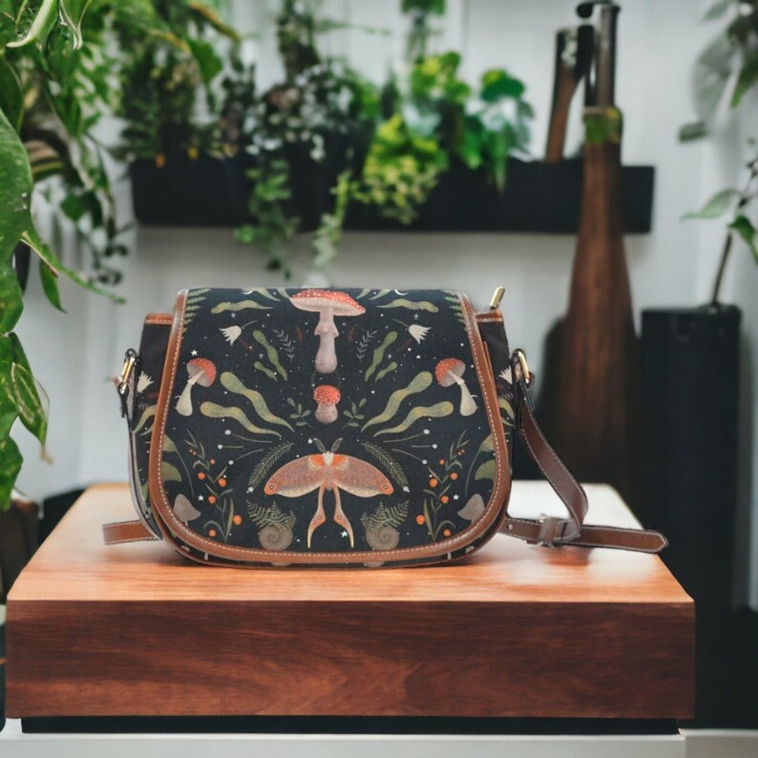 Mystical Forest Saddle Bag Cross-body Purse, Dark Cottagecore Handbag ...