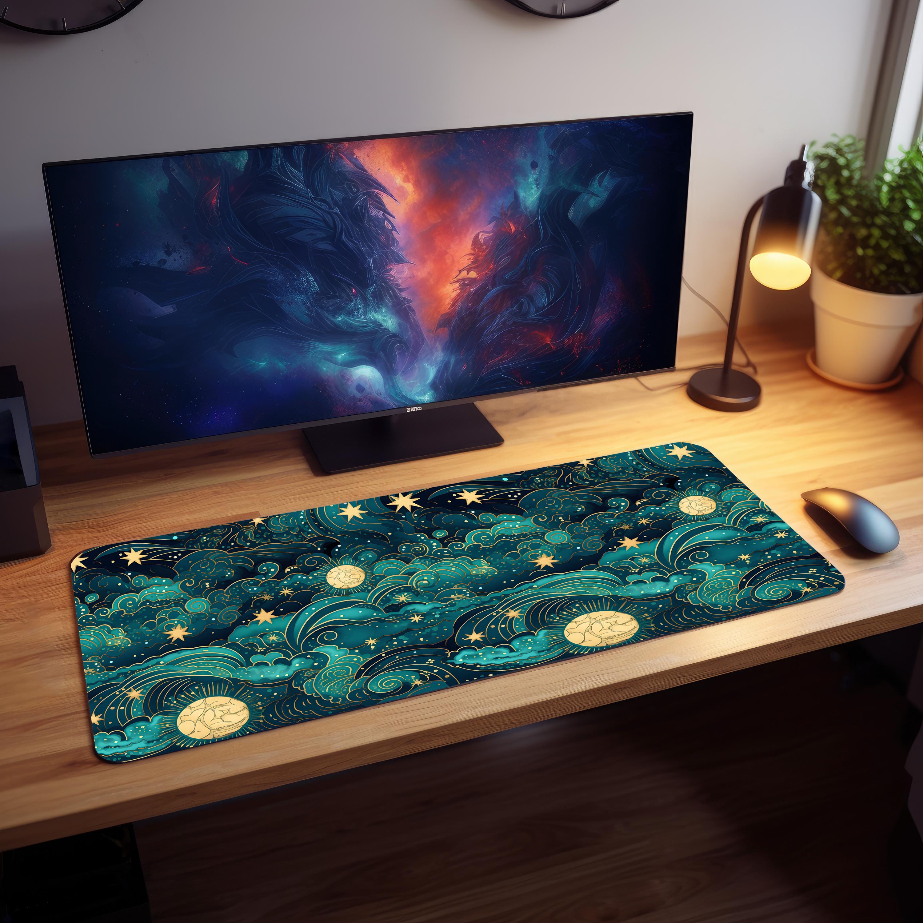 Celestial Skies Desk Mat, Stary Night Moons Mouse Pad, Celestial Stars ...