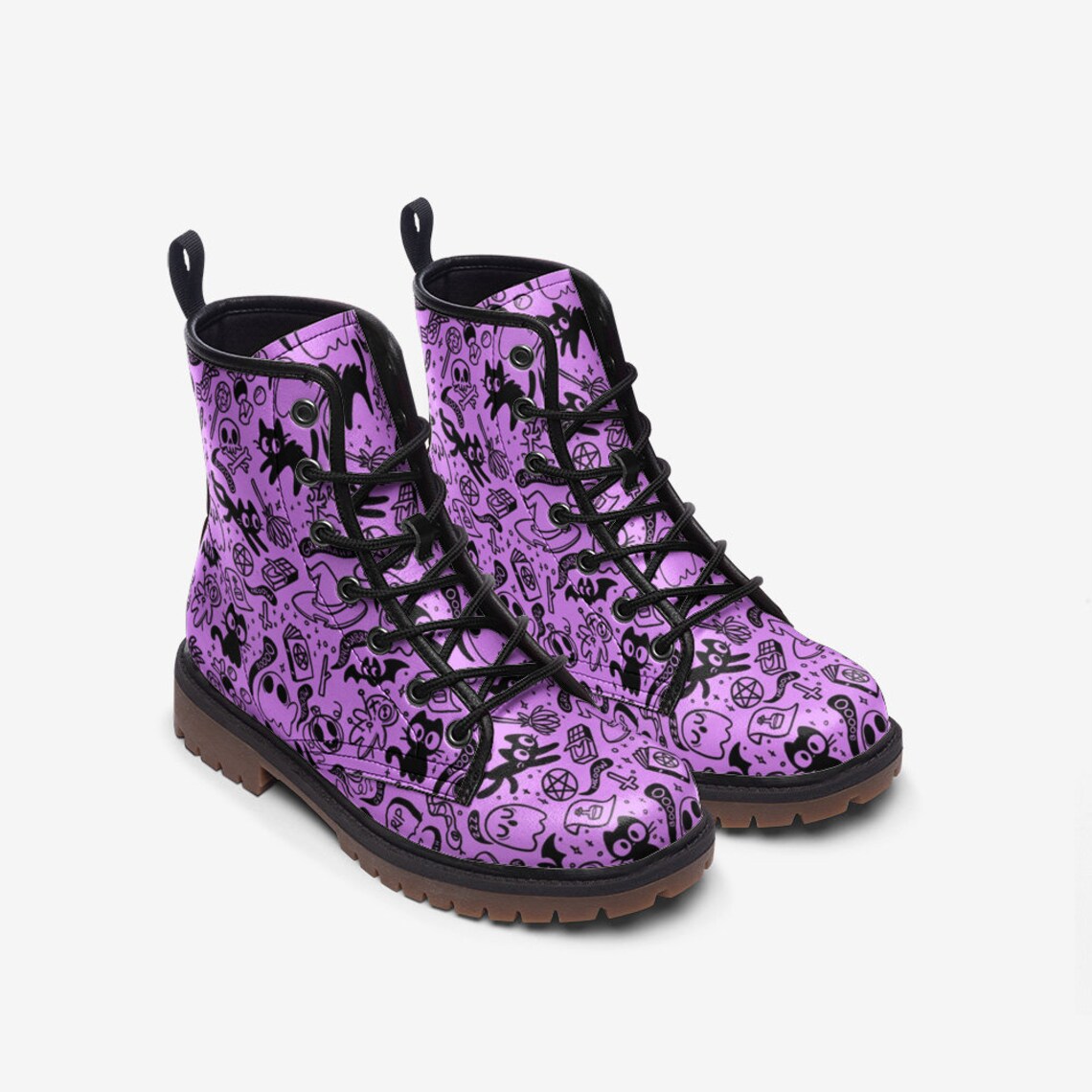 Pastel Goth Vegan Combat Boots Spooky Cute Witchcore Creepy Cute Boots ...