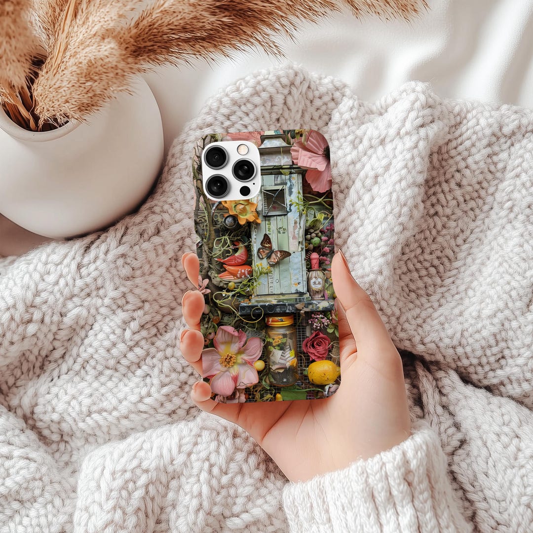 Cottagecore Collage Tough Phone Case, Boho Junk Journal Collage Phone ...