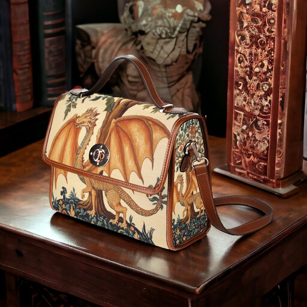 Boho Medieval Dragon Handbag, Cottagecore Dragon Satchel Bag ...