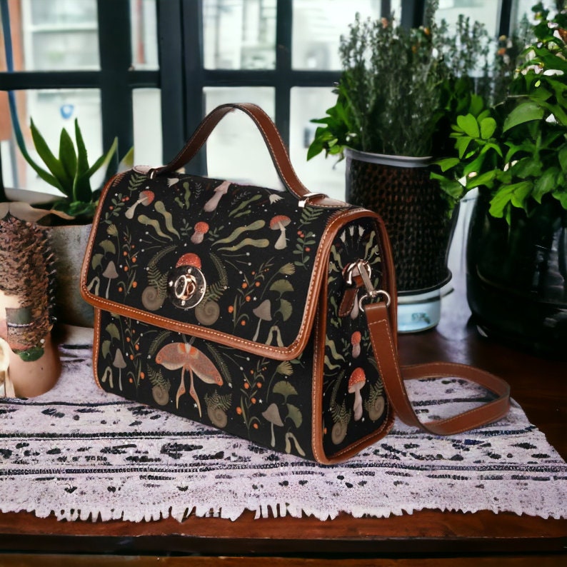 Mystical Dark Forest Satchel, Dark Cottagecore Cross-body Witch Satchel ...