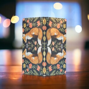 Faux-embroidered Twin Foxes Flowers Handbag & Clutch Wallet Set, Boho ...