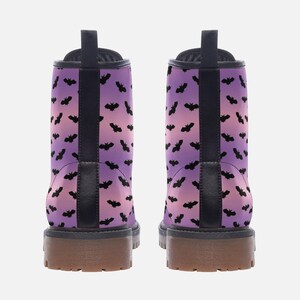 Pastel Witch Bats Vegan Boots, Pastel Goth Combat Boots, Spooky Bats ...